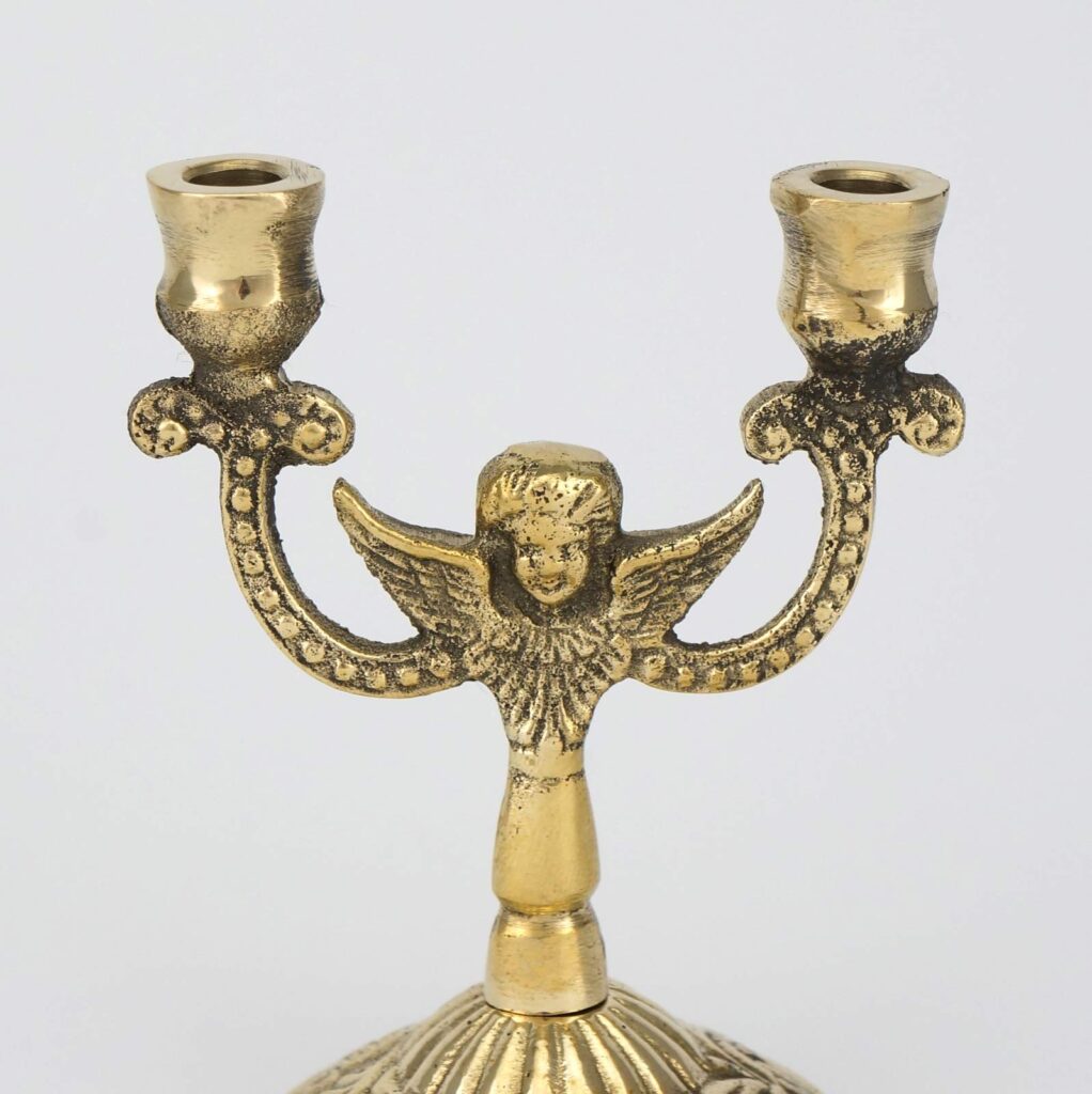 Double Brass Byzantine Candle Stand - BlessedMart