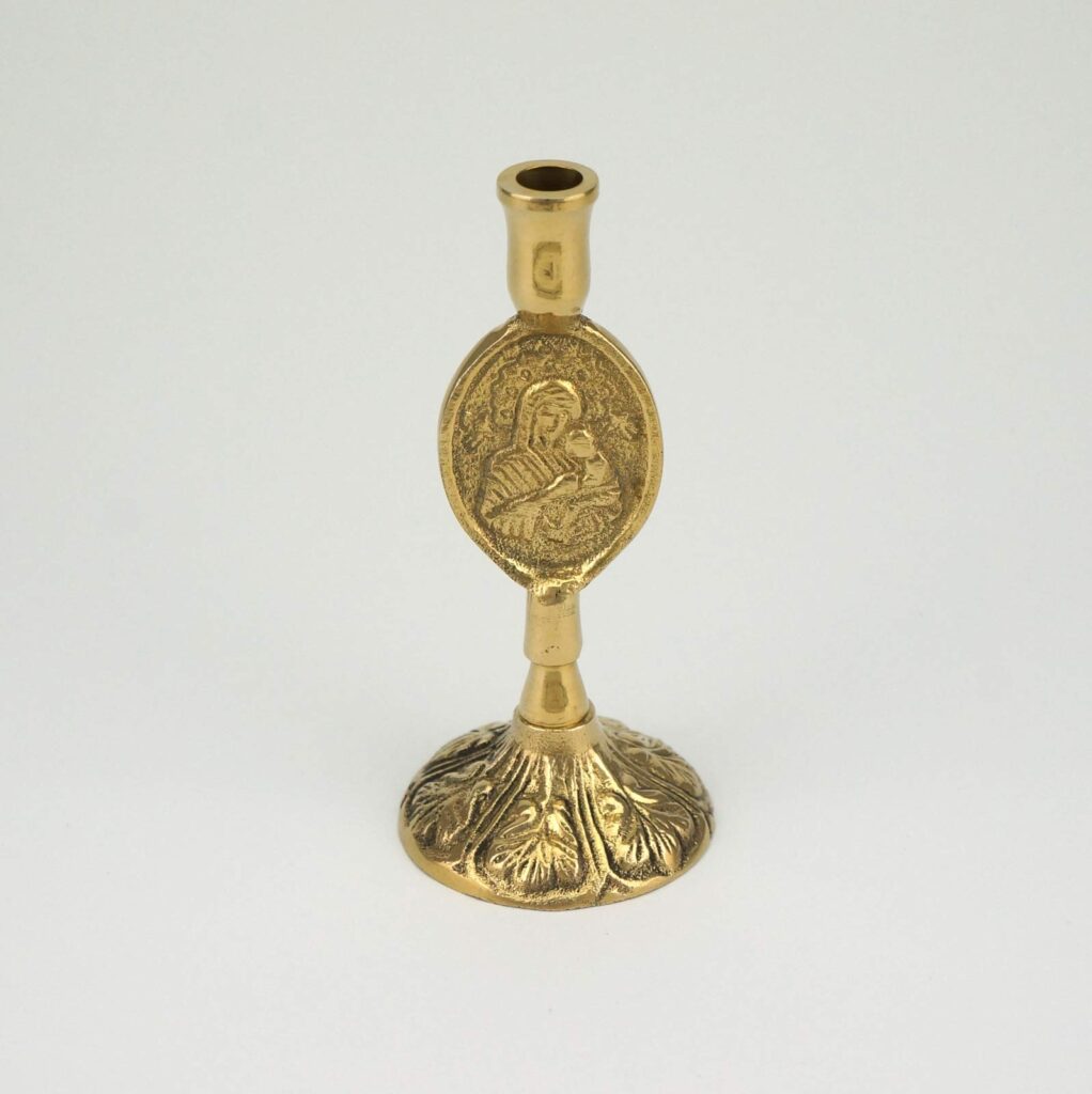 Orthodox Brass Candle Holder Filled with Sand - BlessedMart