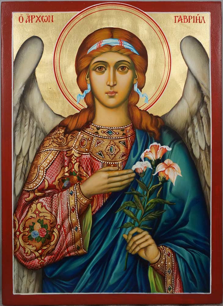 St Archangel Gabriel (decorated halo) Orthodox Icon - BlessedMart