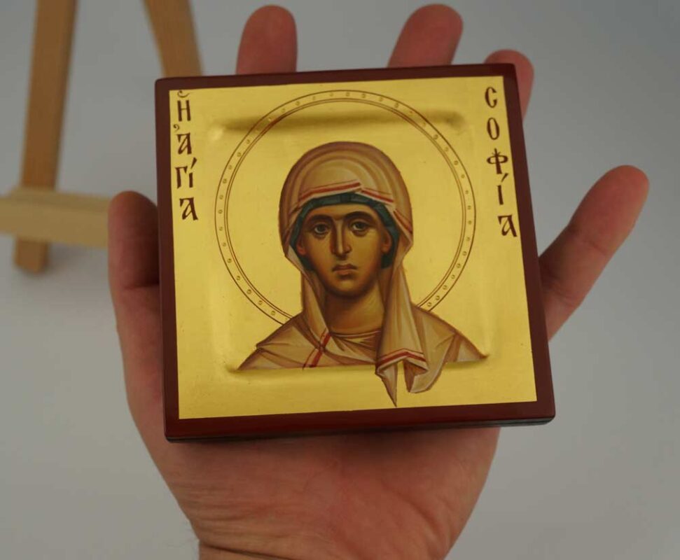 Saint Sophia the Martyr (miniature) Orthodox Icon - BlessedMart