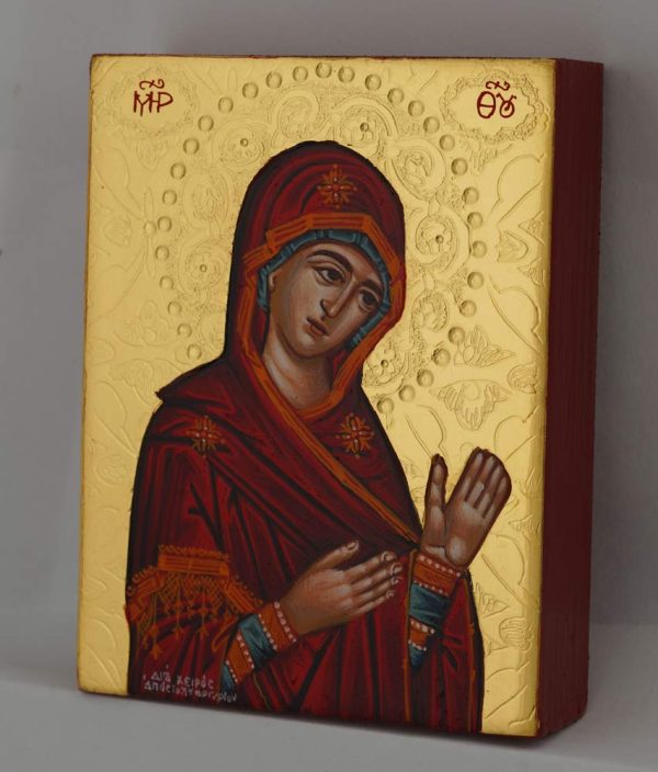 Theotokos Supplicating (polished gold miniature) Orthodox Icon - BlessedMart