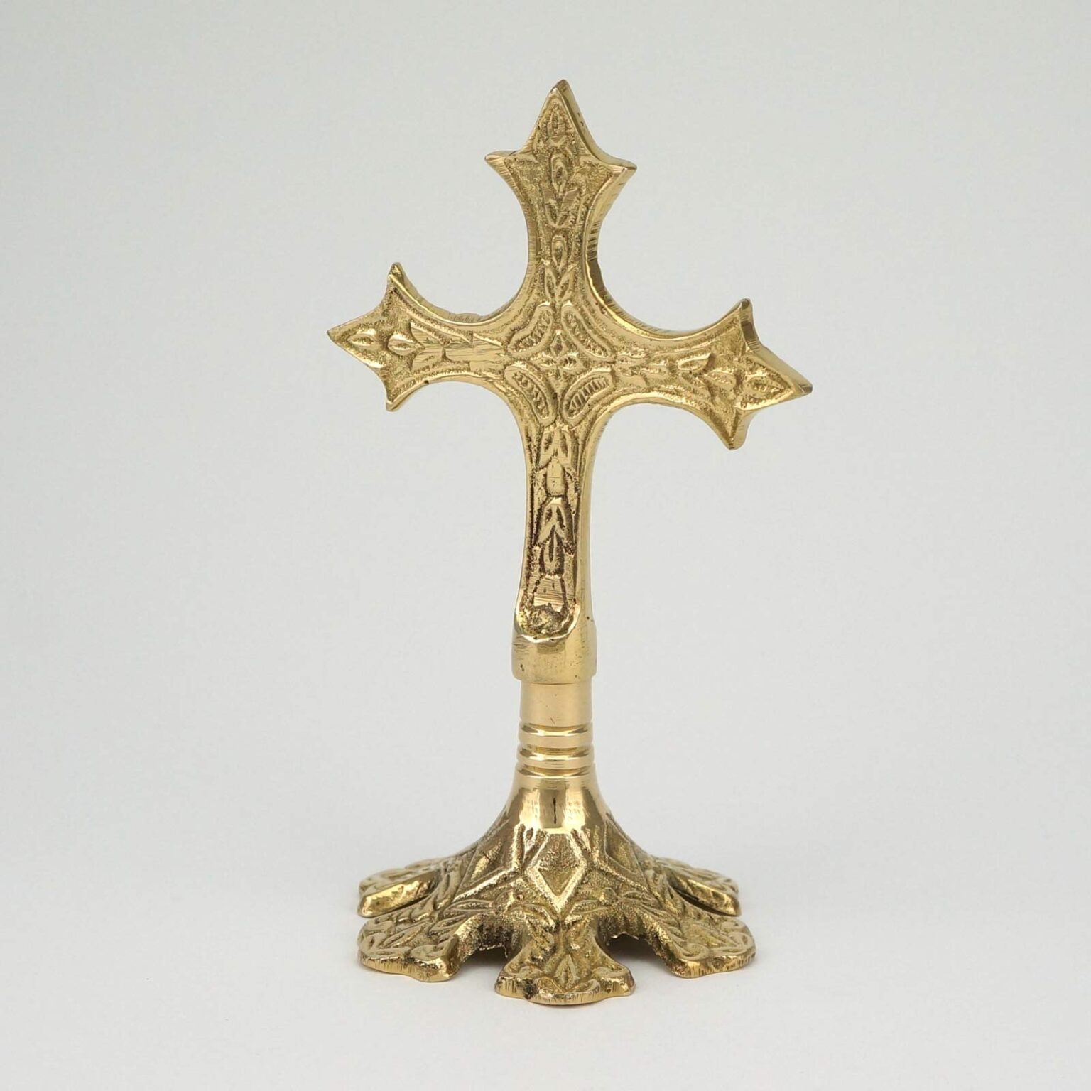 Small Brass Standing Cross - Brass Standing Crosses - BlessedMart