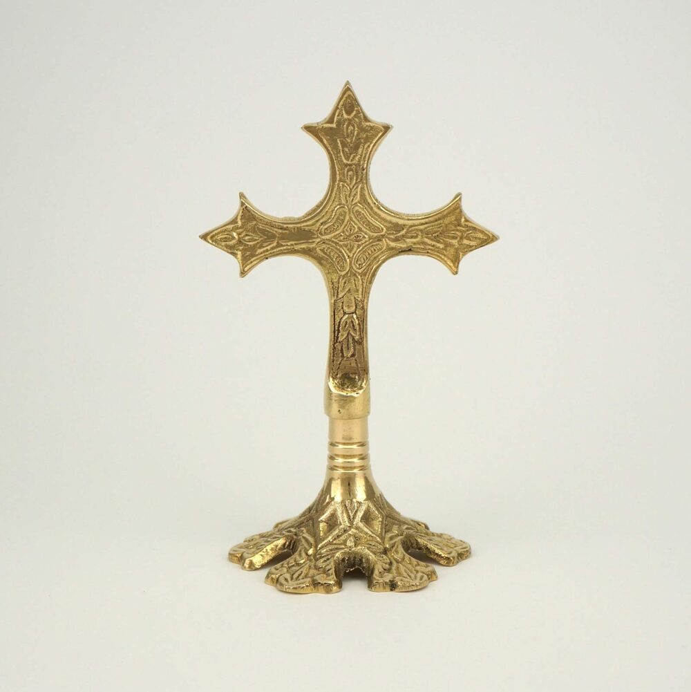 Small Brass Standing Cross - Brass Standing Crosses - BlessedMart
