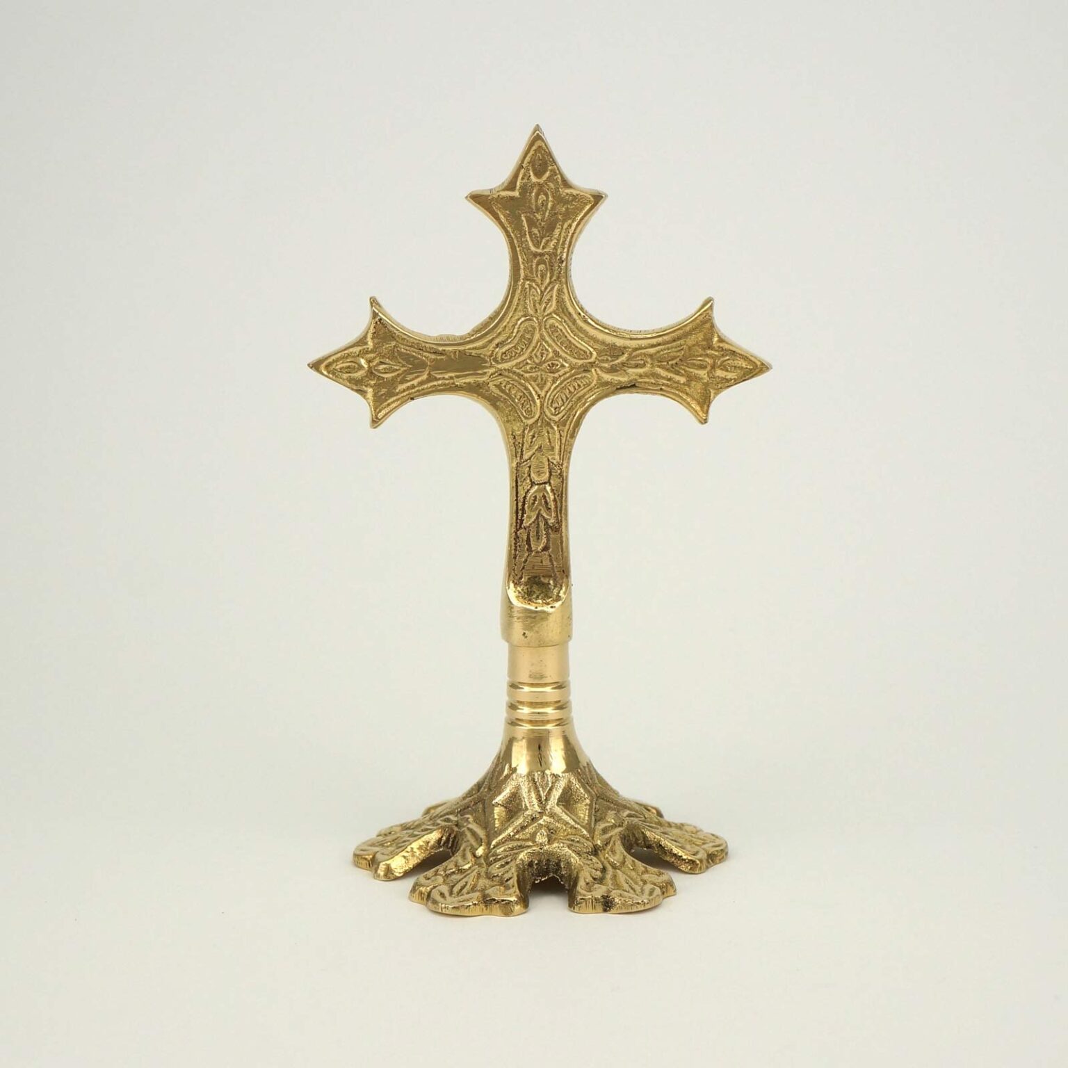 Small Brass Standing Cross - Brass Standing Crosses - BlessedMart