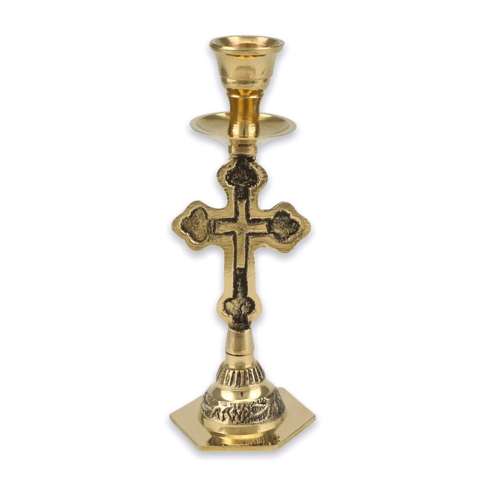 Orthodox Brass Candle Holder Filled with Sand - BlessedMart