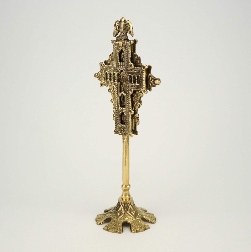 Brass Standing Crucifix - Standing Crosses - BlessedMart
