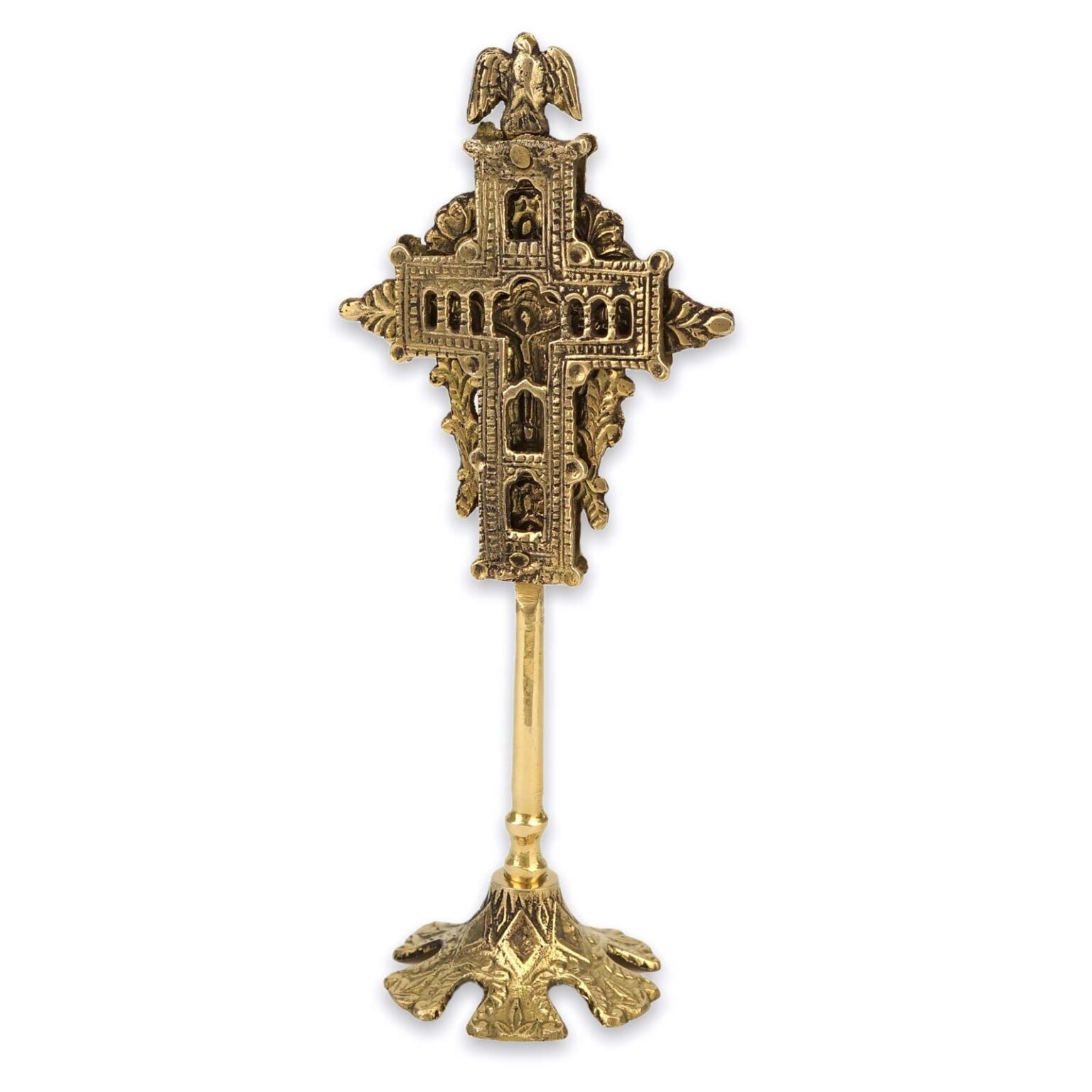 Small Brass Standing Cross - Brass Standing Crosses - BlessedMart