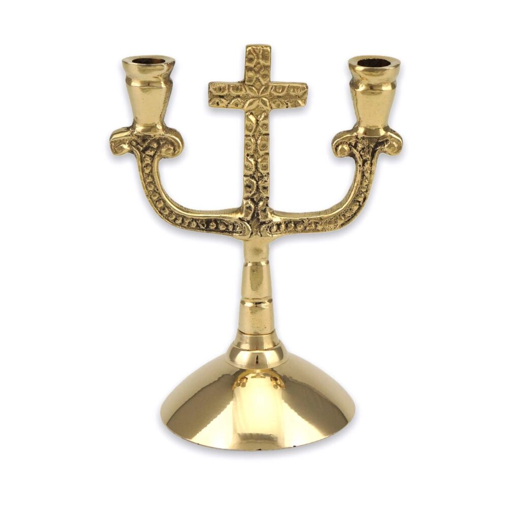 Orthodox Brass Candle Holder Filled with Sand - BlessedMart