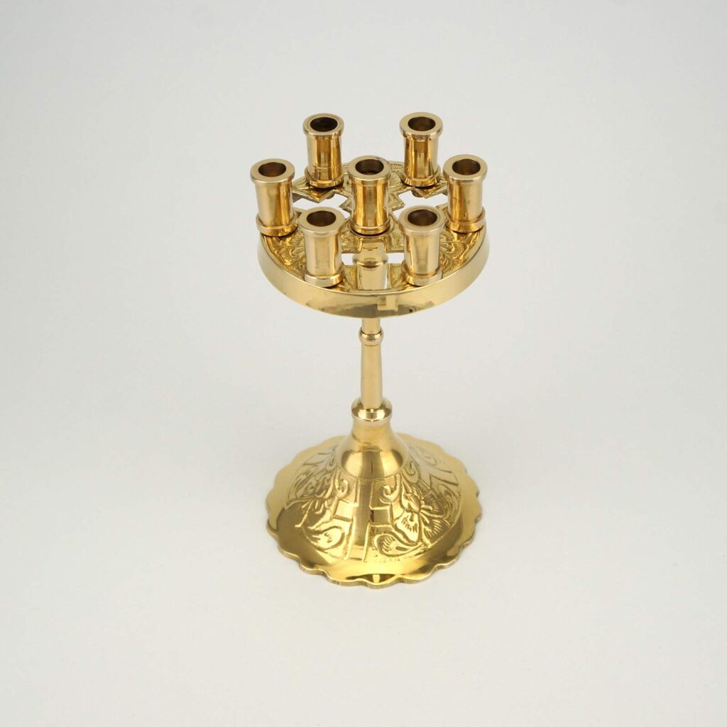 Orthodox Brass Candle Holder Filled with Sand - BlessedMart