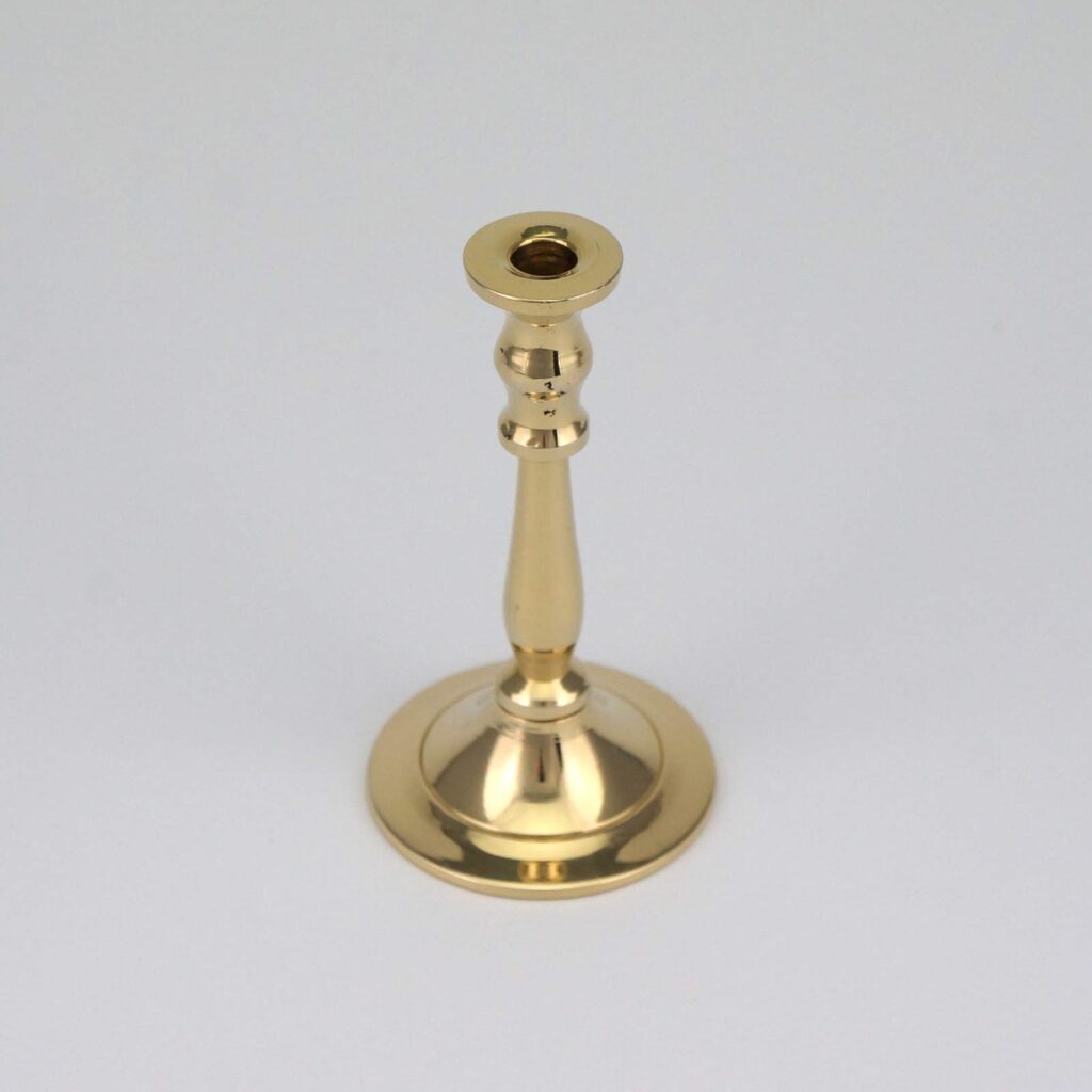 Single Brass Candlestick Holder - Church Candle Holders - BlessedMart