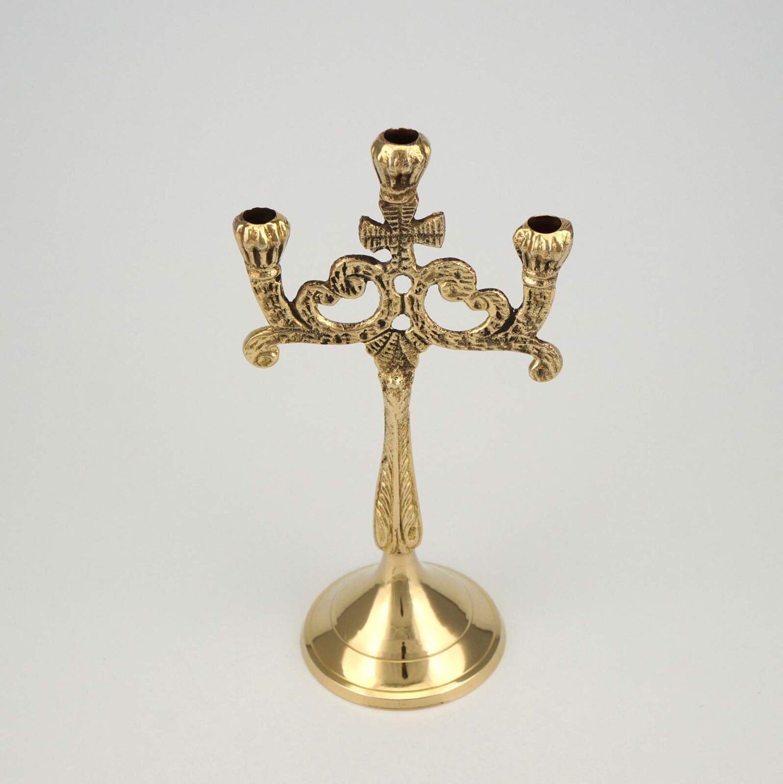 Three-Candle Holder Brass Candlestick - BlessedMart