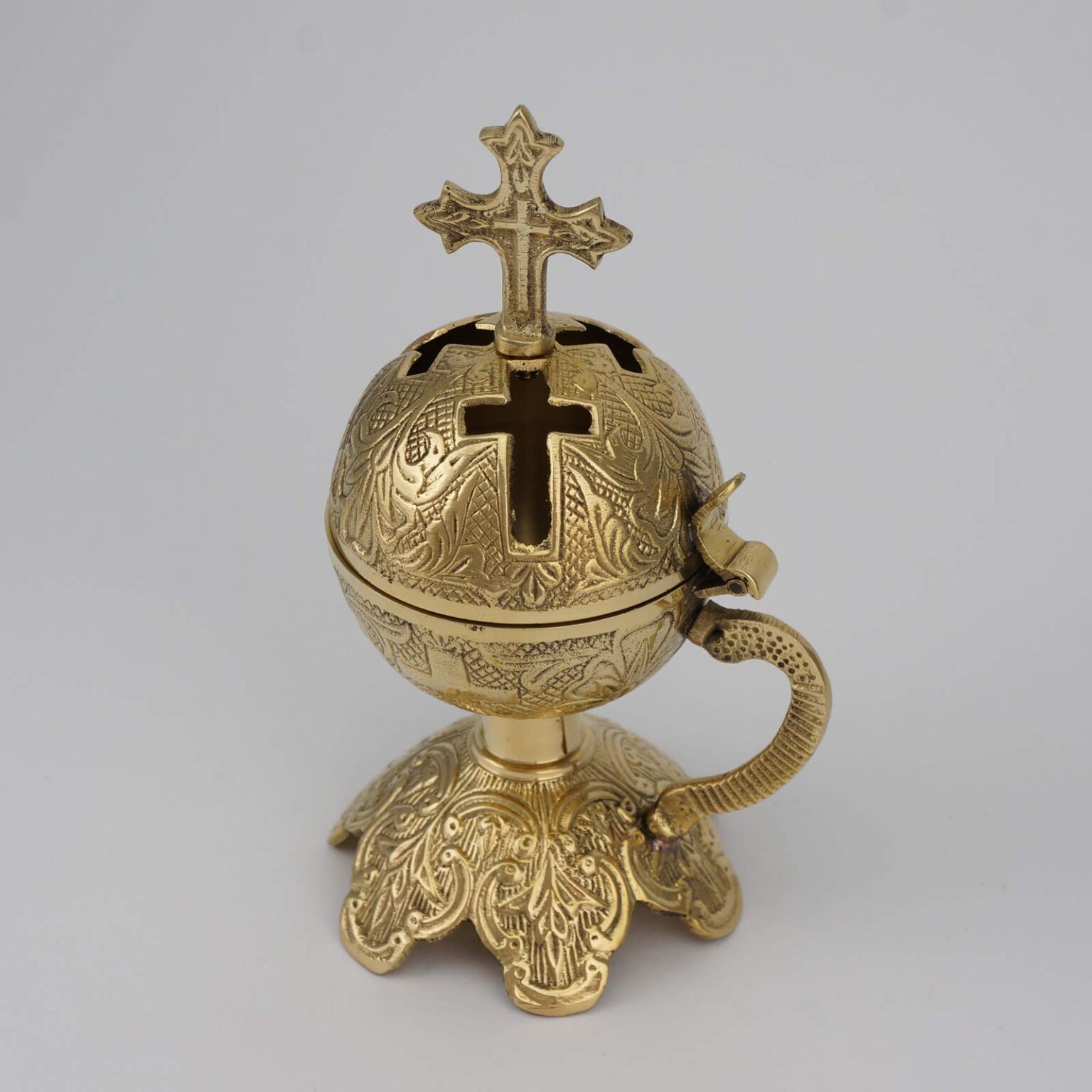 Decorated Brass Byzantine Censer - Incense Burners - BlessedMart