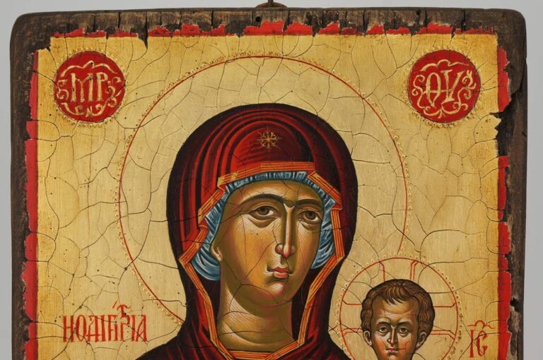 The Virgin Hodegetria Icon (Thrace 17th century) - BlessedMart