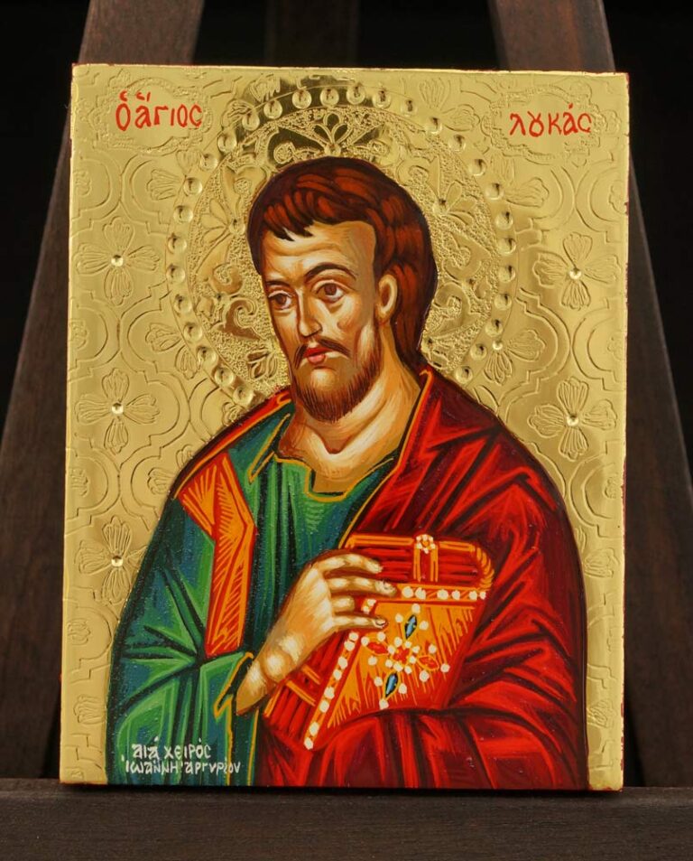 Four Evangelists Icon Set (polished gold miniatures) - BlessedMart