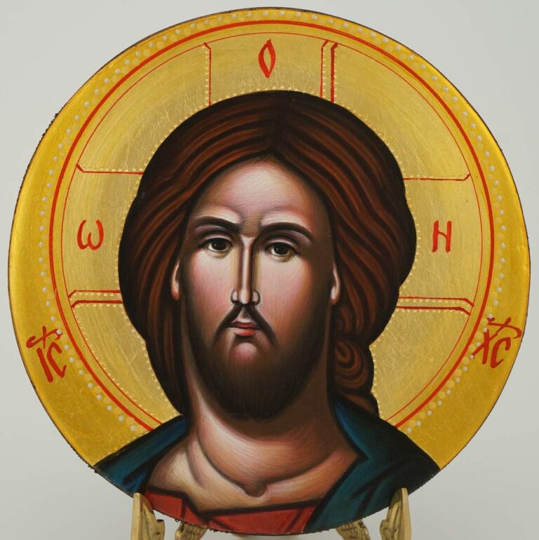 Christ Pantocrator Round Icon - Orthodox Icons - BlessedMart