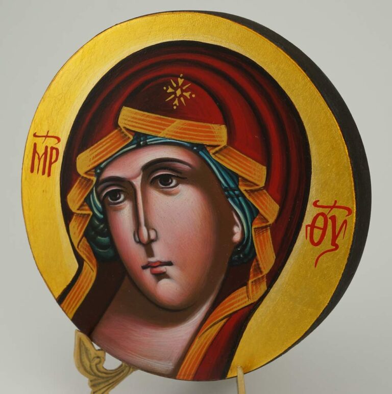 Virgin Mary Round Icon - Orthodox Icons - BlessedMart