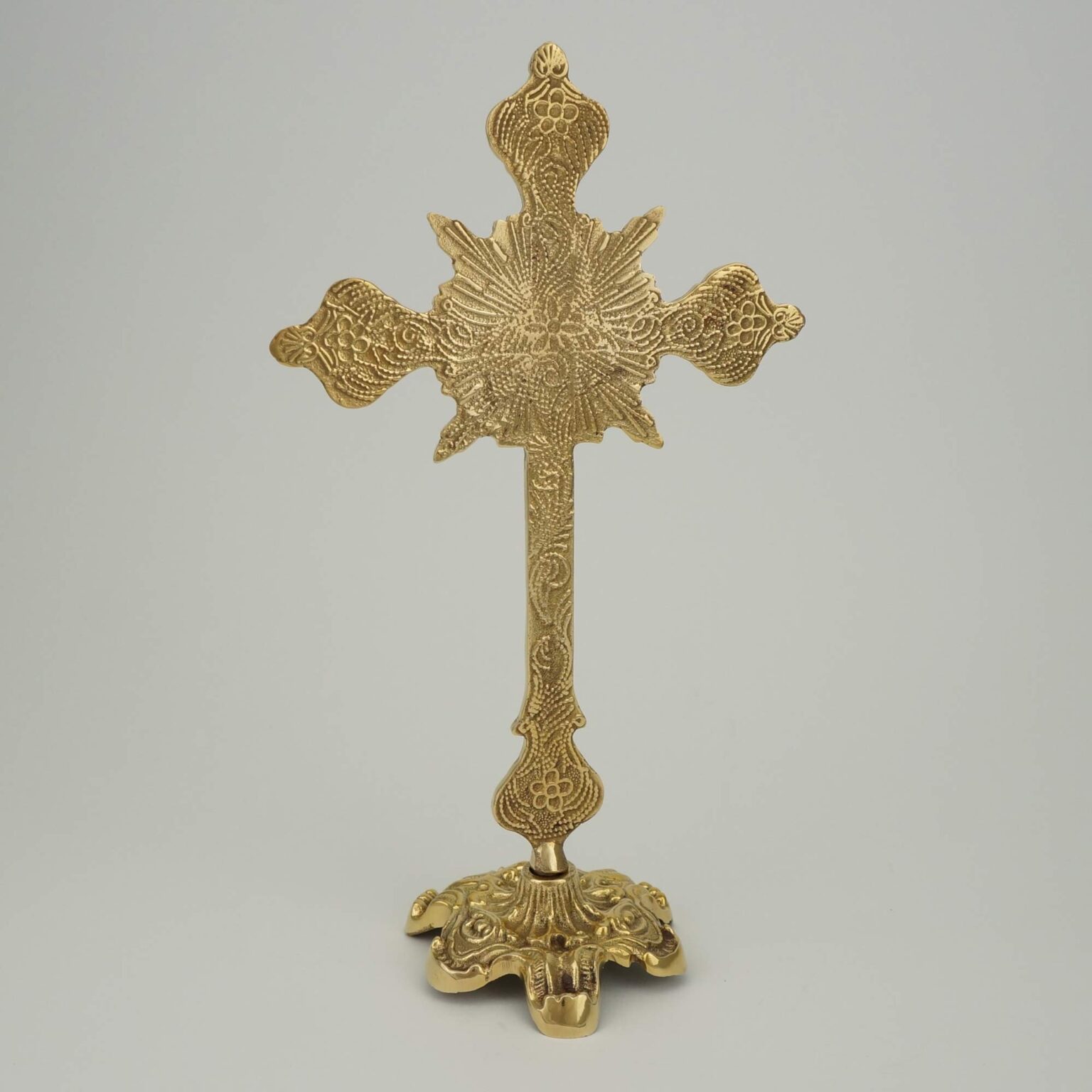 Small Brass Standing Cross - Brass Standing Crosses - BlessedMart