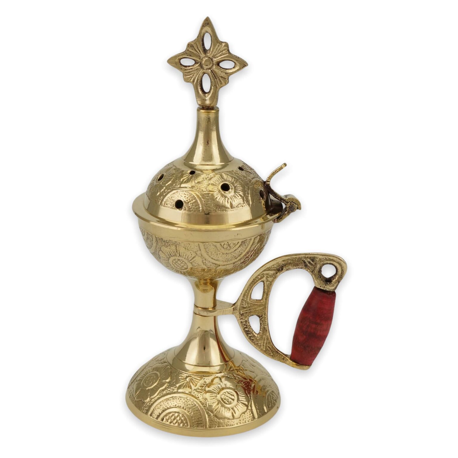 Engraved Incense Burner Flower Design - Censers - BlessedMart