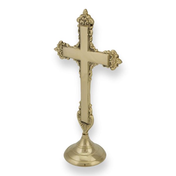 Small Brass Standing Cross - Brass Standing Crosses - BlessedMart