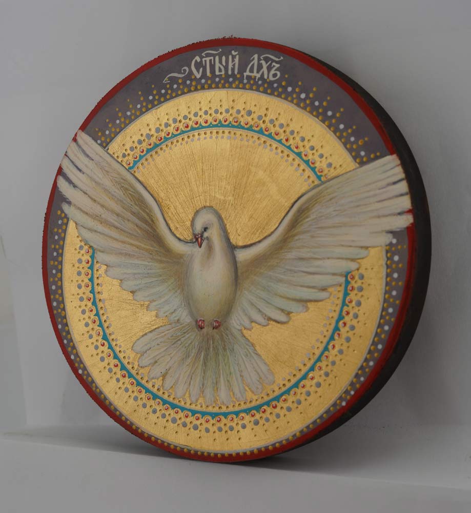 Holy Spirit Dove Round Icon - Orthodox Icons - BlessedMart
